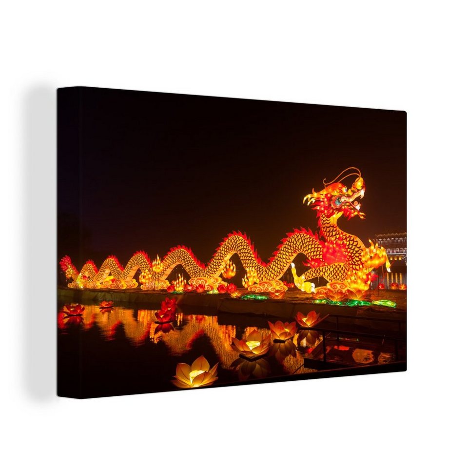 Onemillioncanvasses® Leinwandbild Ein Chinesischer Drache Mit Licht