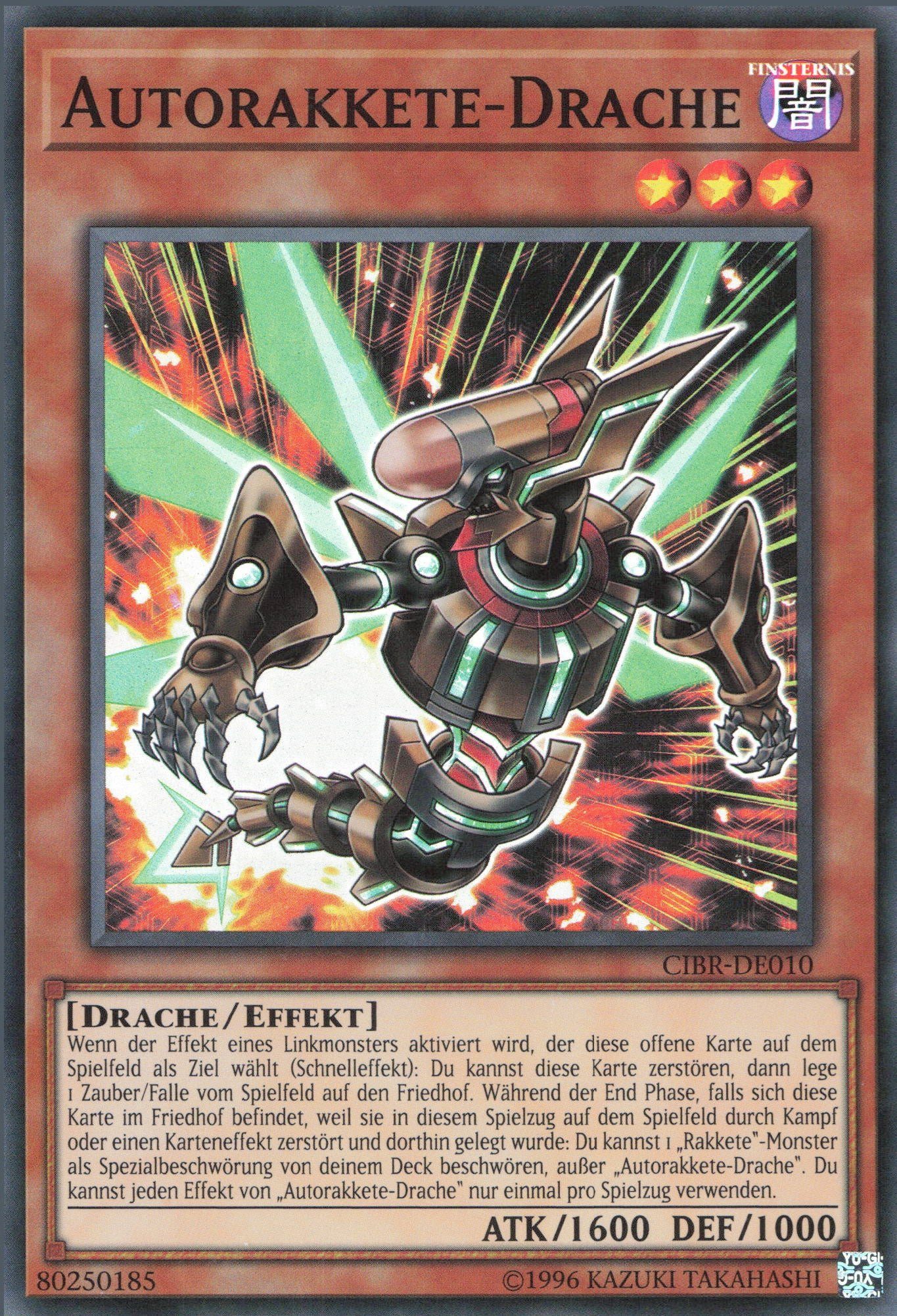 Recollectibles Sammelkarte Yugioh Karte Autorakketen Drache Yu Gi Oh