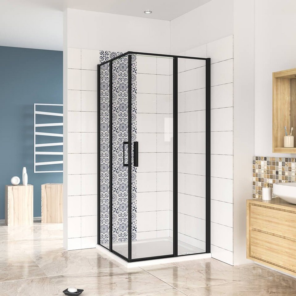 Duschspa Eckdusche 185cm Duschkabine Duschtür Drehtür Glastür Dusche
