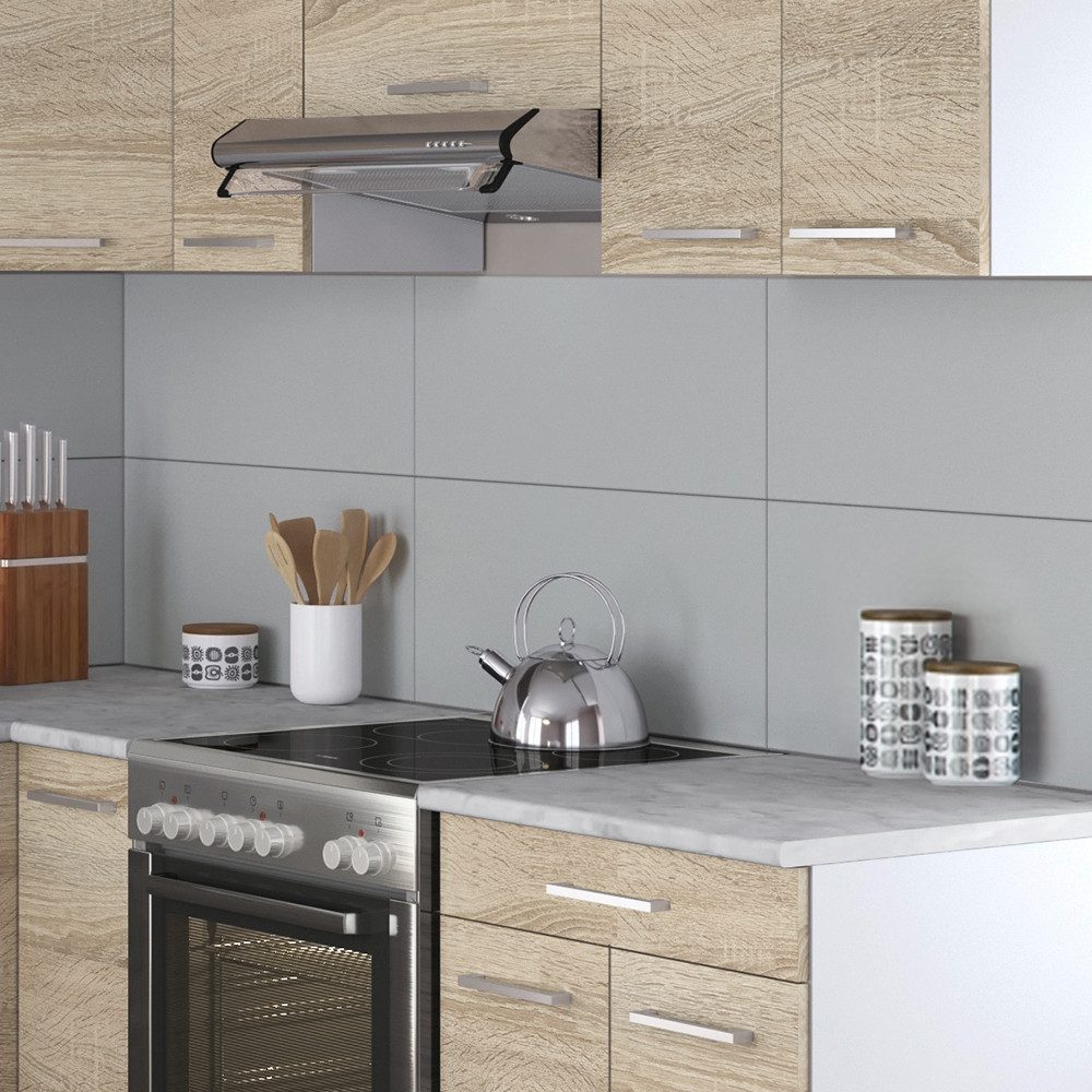 Vicco Winkelküche Rick, Weiß/Sonoma, 207 x 167 cm, AP Marmor