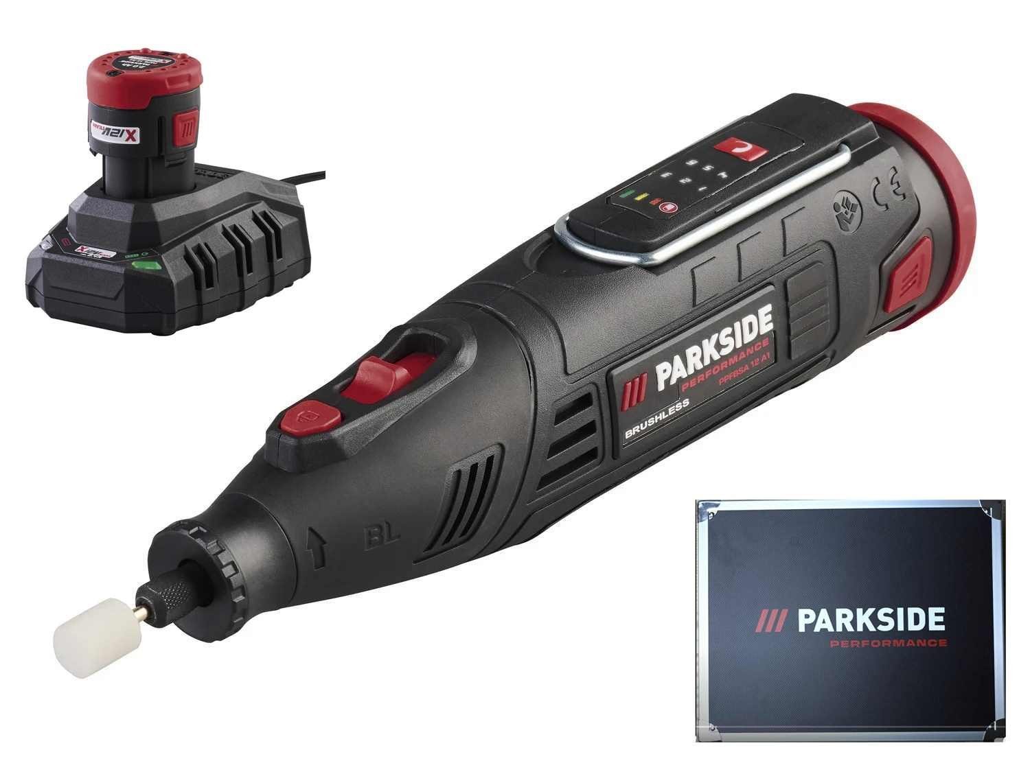 PARKSIDE PERFORMANCE® Feinbohrschleifer 12V Akku-Feinbohrschleifer PPFBSA Starterset,Akku +Ladegerät