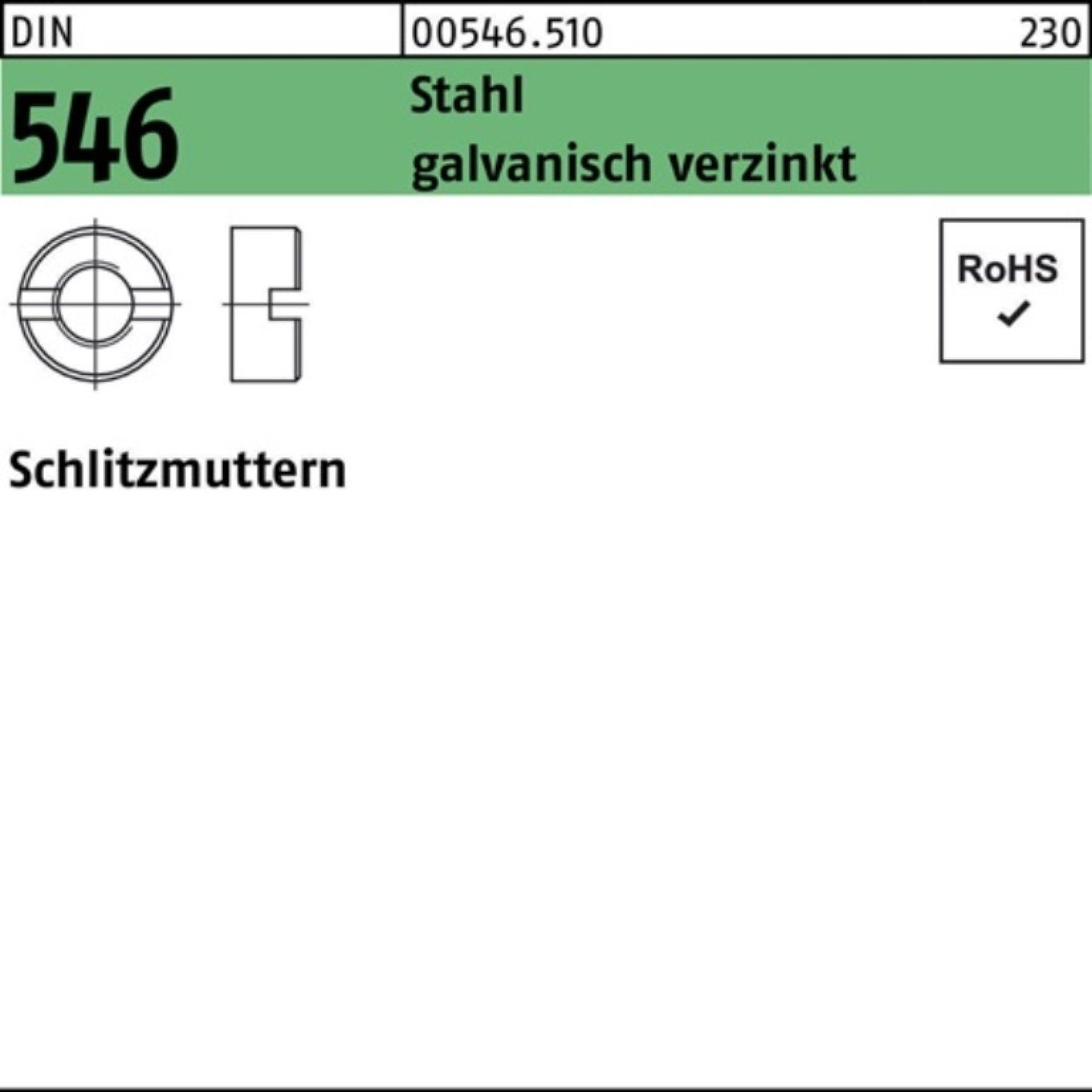 Reyher Schlitzmutter, Durchmesser: 16 mm