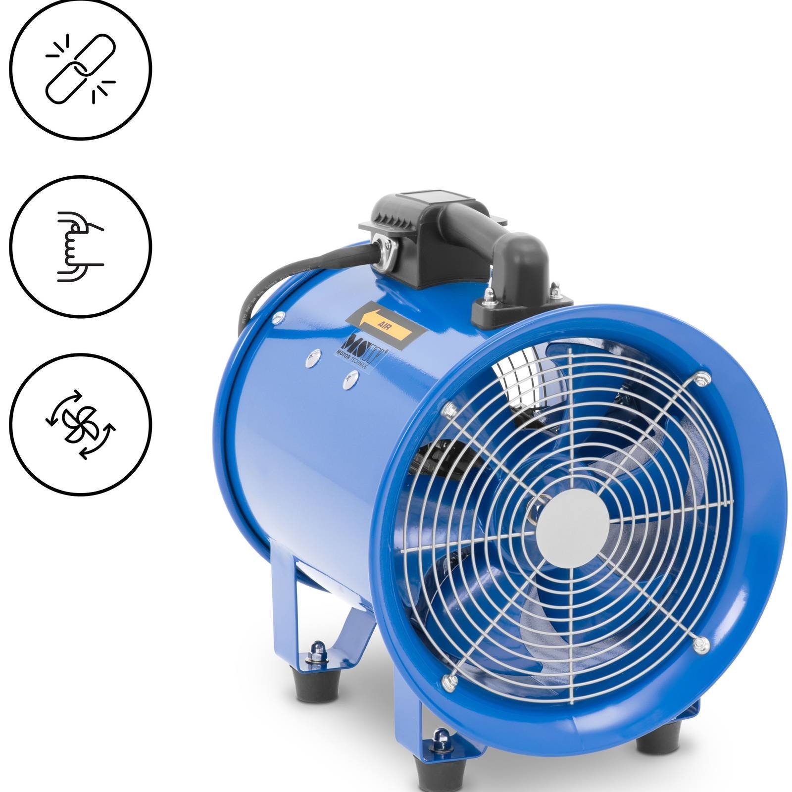 MSW Bodenventilator Bauventilator 180 W 2700 m³/h Ø 280 mm Baugebläse Axialgebläse