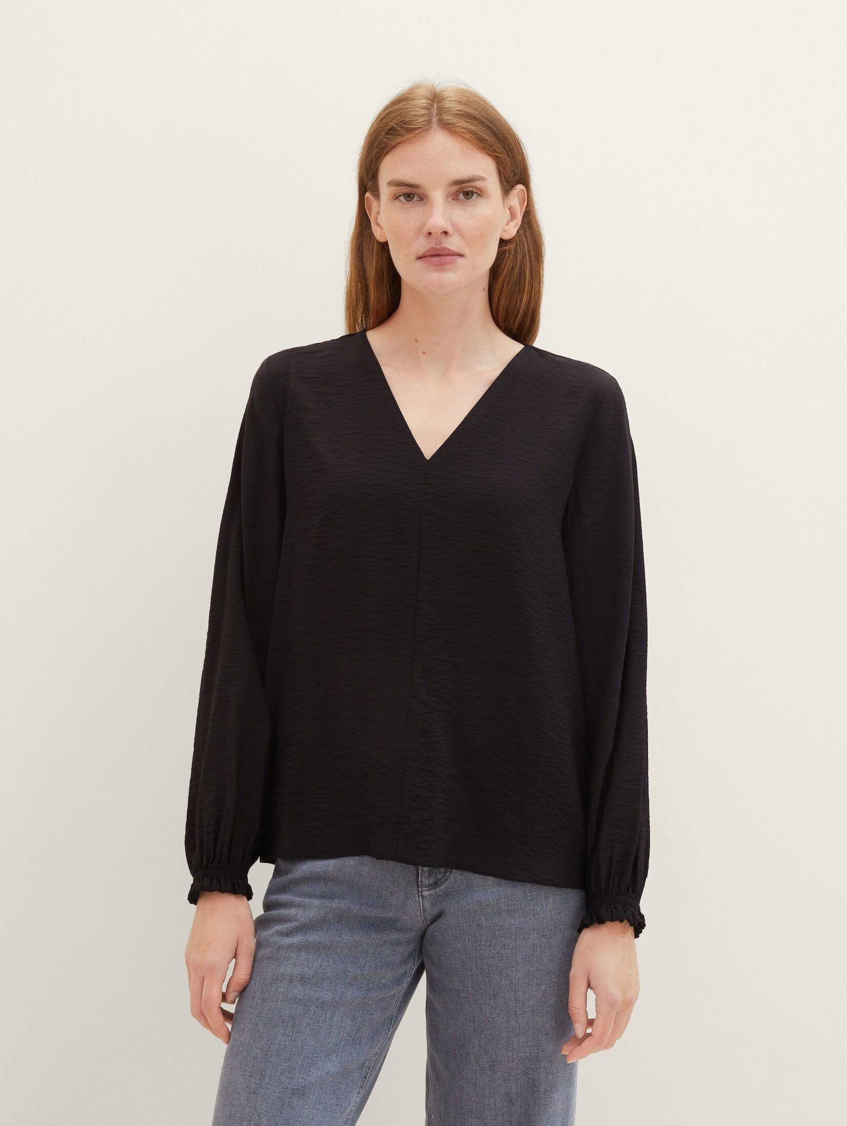 Tom Tailor Langarmbluse Bluse Mit Lenzingtm Ecoverotm Aus
