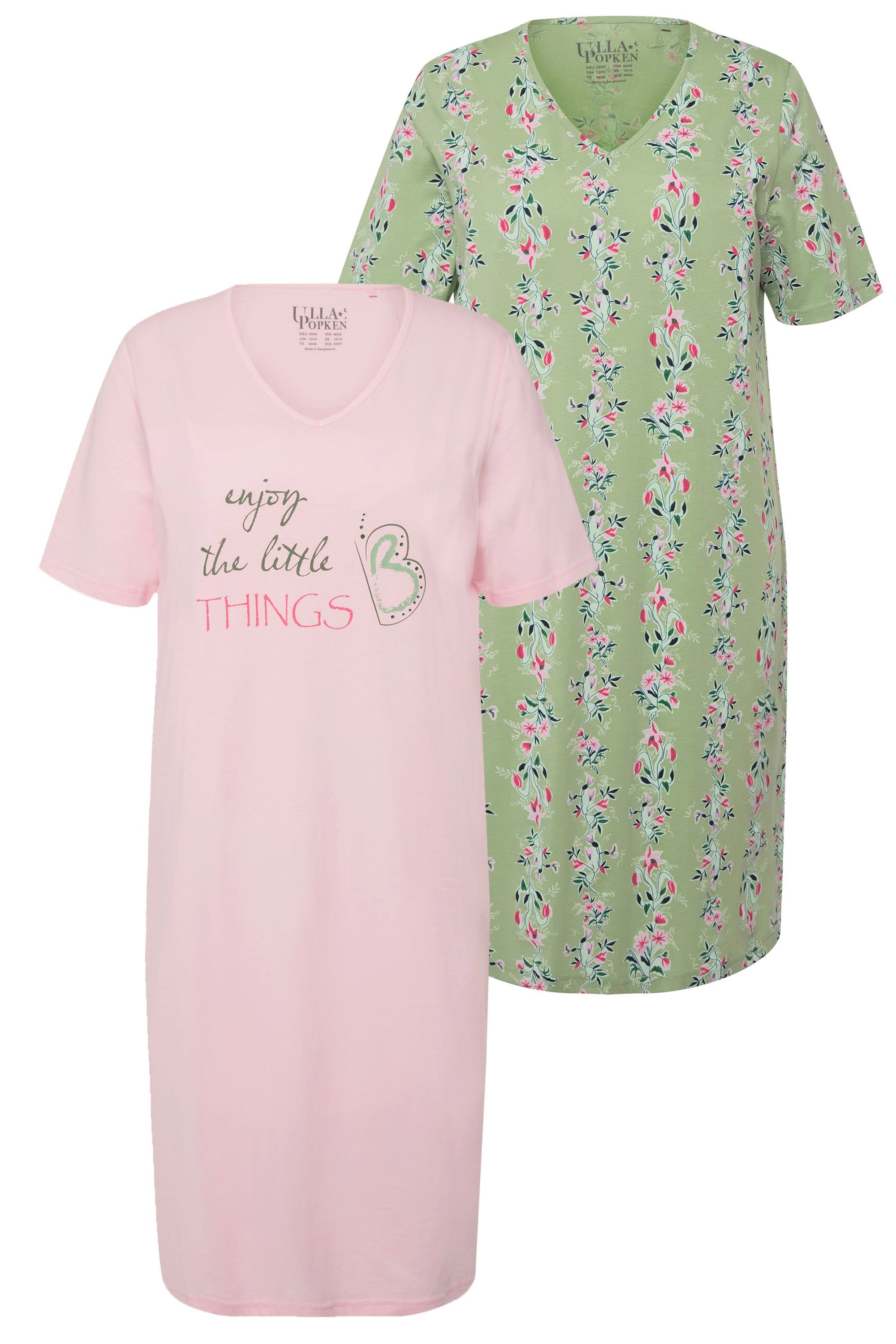 Ulla Popken Bigshirt Bigshirts 2er Pack V Ausschnitt Halbarm