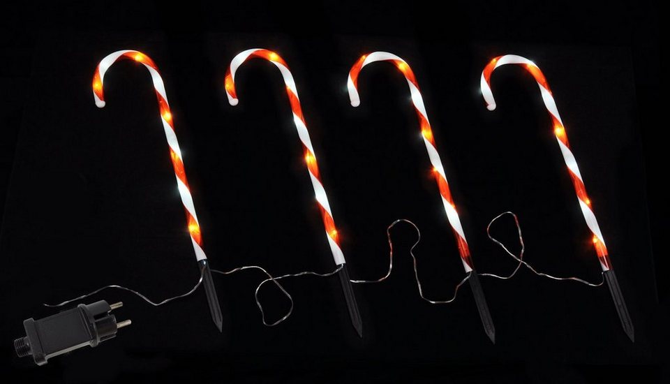 Spetebo Gartenstecker »LED Zuckerstangen - 4er Set - mit Netzteil« (Set ... Spetebo Gartenstecker »LED Zuckerstangen - 4er Set - mit Netzteil« (Set ...