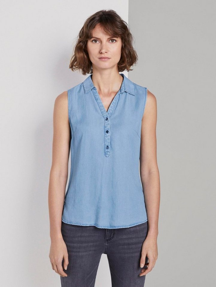 Tom Tailor Langarmbluse Ärmellose Bluse Mit Tenceltm