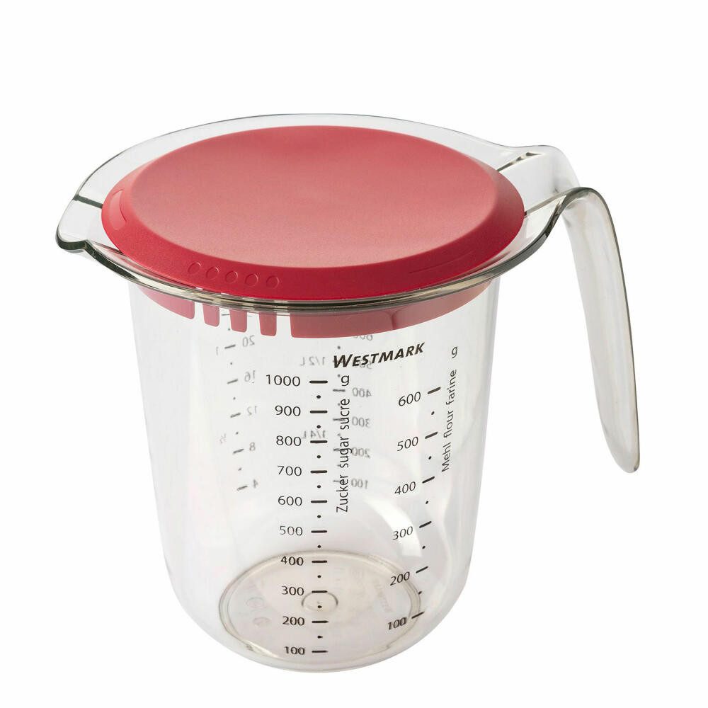 Messbecher 1 l, mit Deckel, SAN, PP, ineinander
