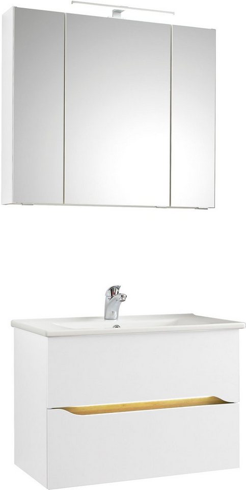 Saphir Badmöbel Set Quickset 2 Teilig Keramikwaschtisch Mit Led
