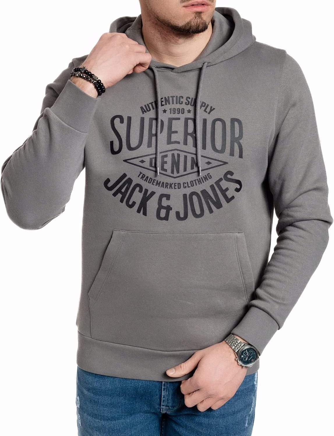 Jack & Jones Hoodie mit Kängurutasche, mit Kapuze, mit Logodruck