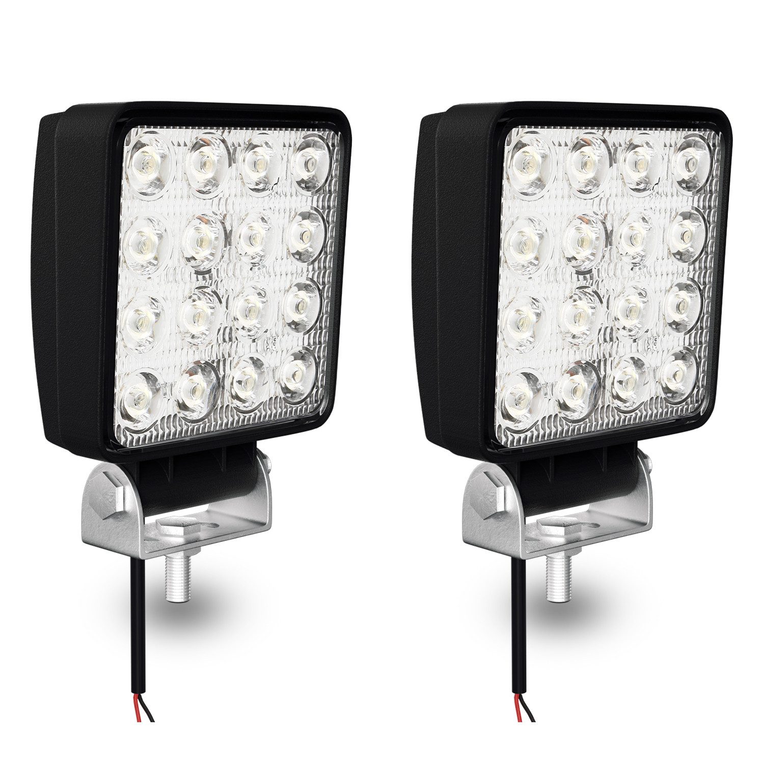 Clanmacy LED Scheinwerfer 2x-10x LED Arbeitsscheinwerfer 48W 12V 24V Scheinwerfer Flutlicht, 12V ...