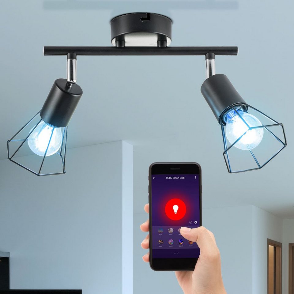 Etc Shop Smarte Led Leuchte Smart Retro Decken Lampe Käfig Strahler
