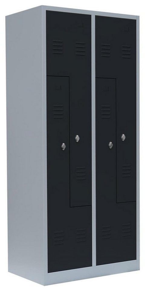 Steelboxx Spind Lüllmann® Z Garderobenschrank 4 Abteile 1800 X 800 X