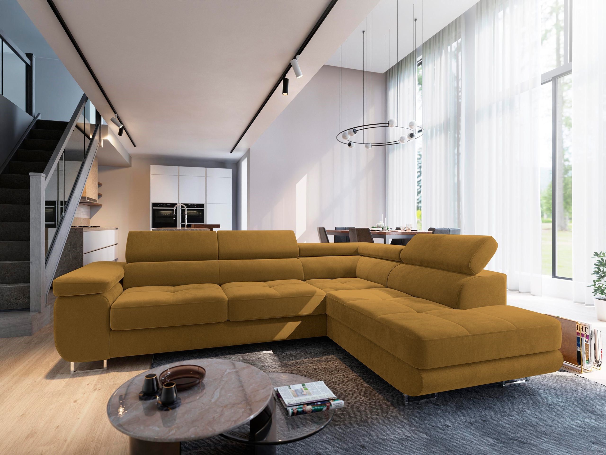Masseno Ecksofa SELVA mit Schlaffunktion L-Form, Sofa mit Bettkasten ...