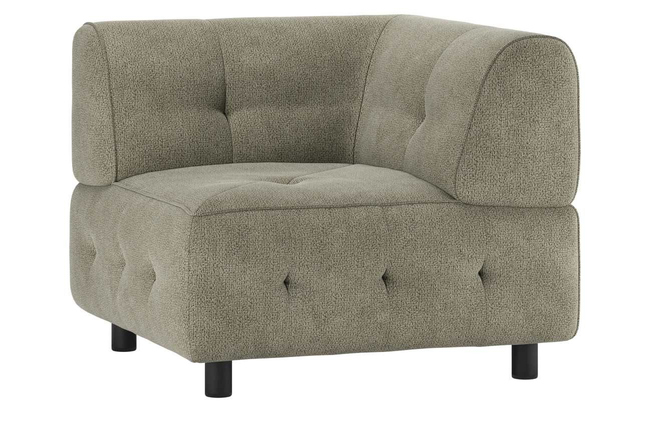 WOOOD Sofa Louis Eck-Element aus Chenille, Couch