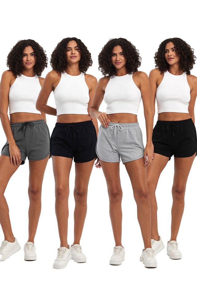 Comeor Sporthose Kurze Hose Damen Sportshorts Laufshorts Sommer Hosen
