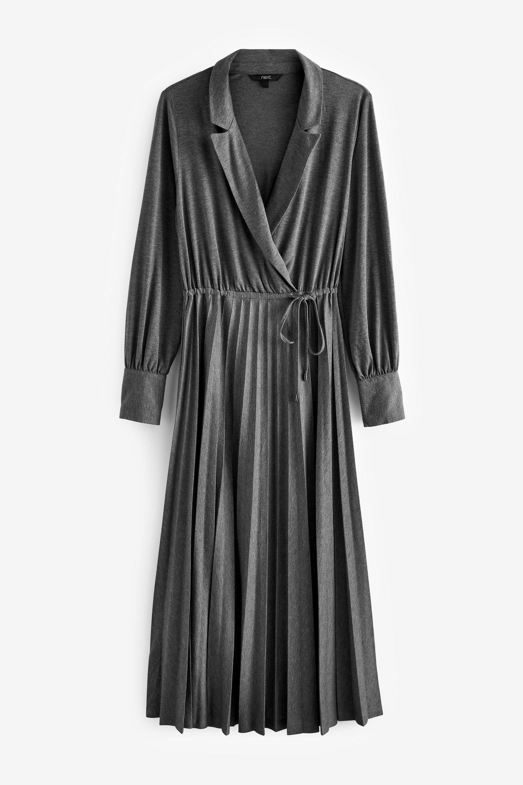 Next Midikleid Langärmeliges Plissiertes Midi Wickelkleid 1 Tlg