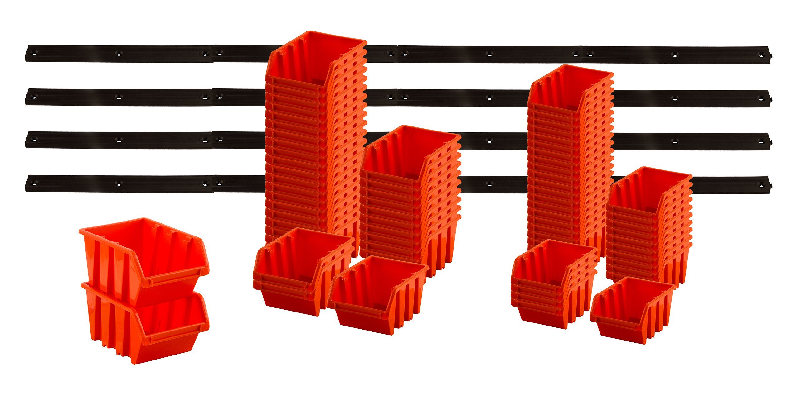 Bigdean Wandregal Mit Stapelboxen − 89 Tlg 69 Boxen And 20 Schienen −