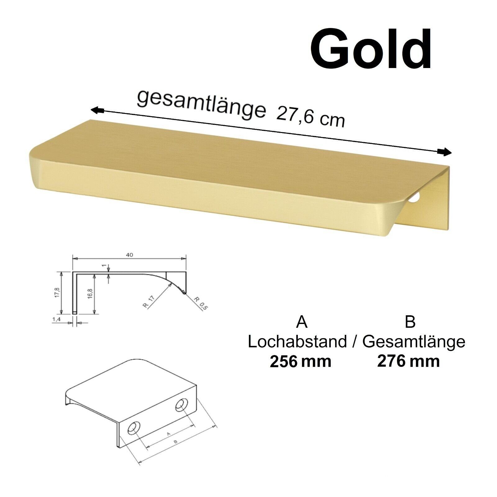 Prima-Online Möbelgriff Möbelgriff Griffleiste Profilgriff Küchengriff ...