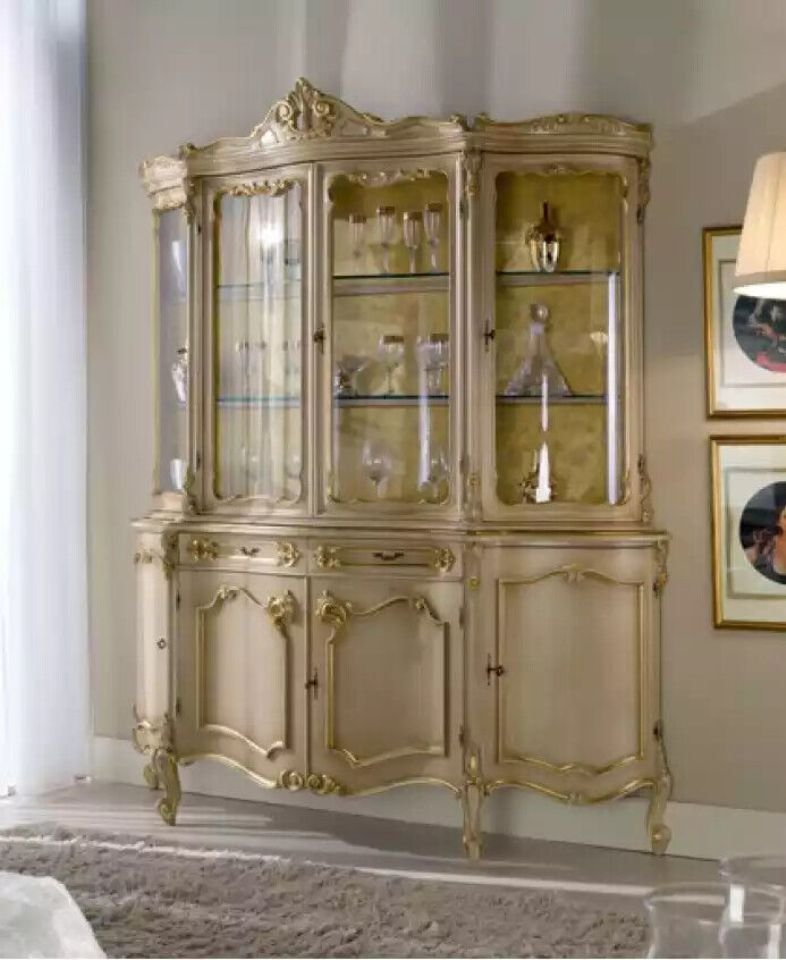 Jvmoebel Vitrine Glas Vitrine Schrank Vitrinen Holz Italienische Möbel