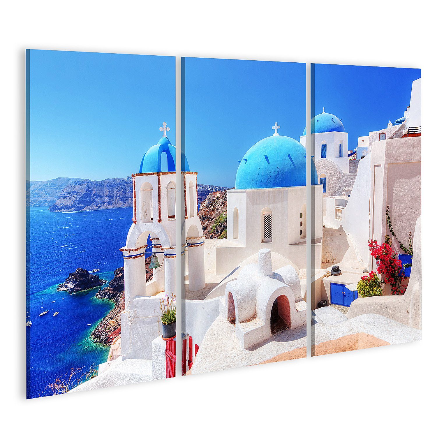 islandburner Leinwandbild Bild auf Leinwand Oia Stadt Auf Der Insel Santorini Griechenland Wand