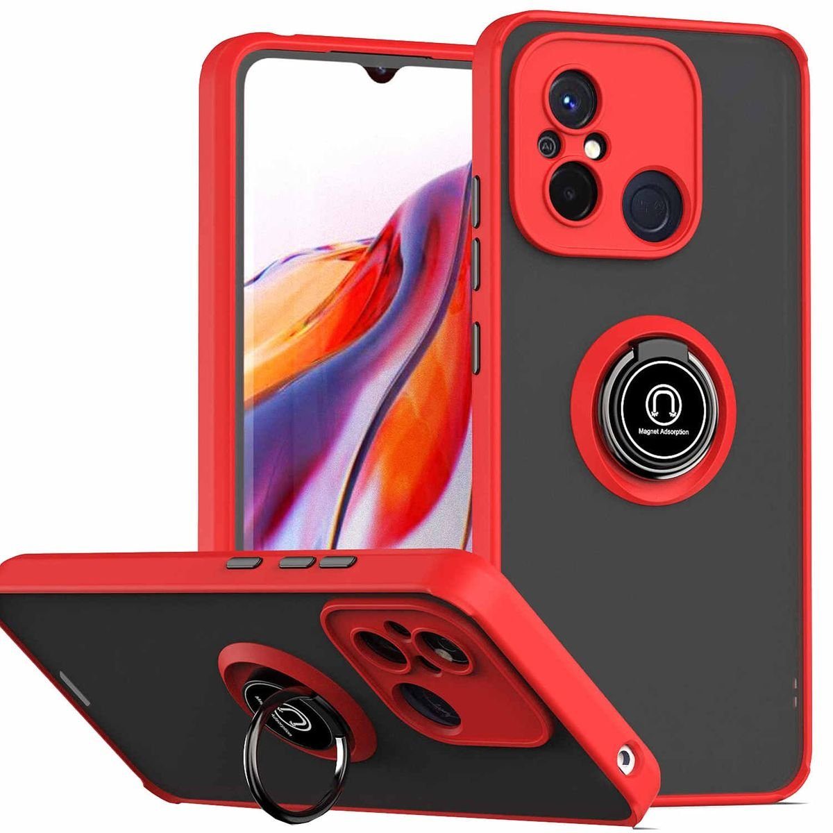 Wigento Handyhülle Für Xiaomi Redmi 11a 12c Ring Magnet Handy Tasche