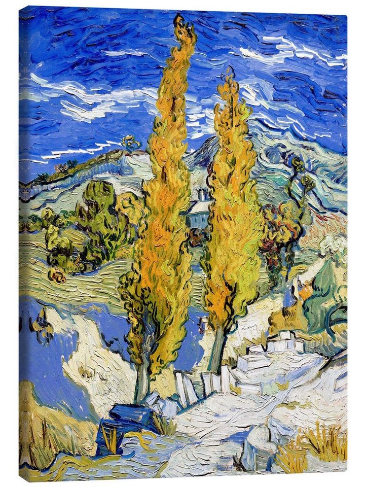 Posterlounge Leinwandbild Vincent Van Gogh Zwei Pappeln Auf Einem