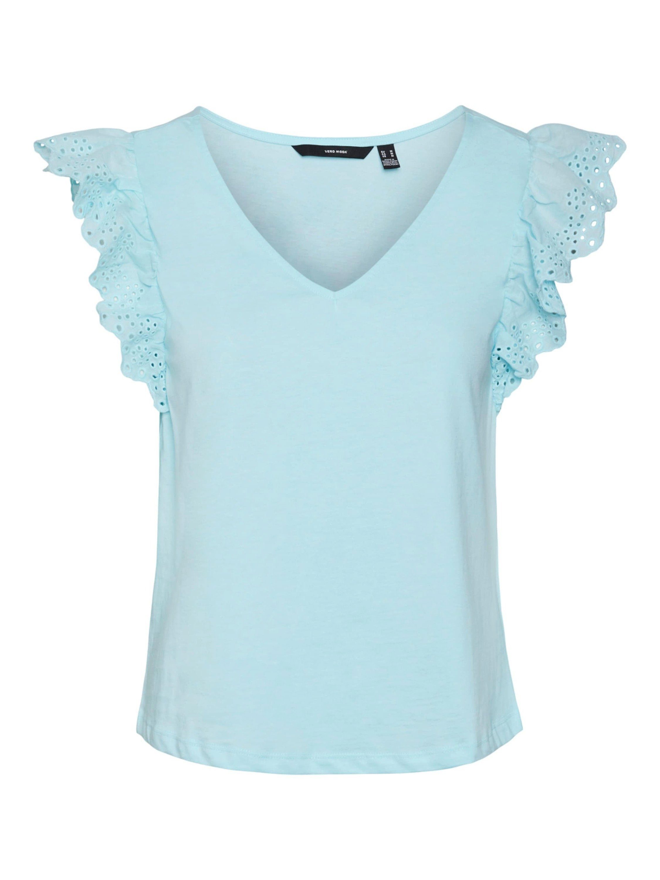 Vero Moda Tanktop Elis 1 Tlg Drapiertgerafft Lochmuster Volant