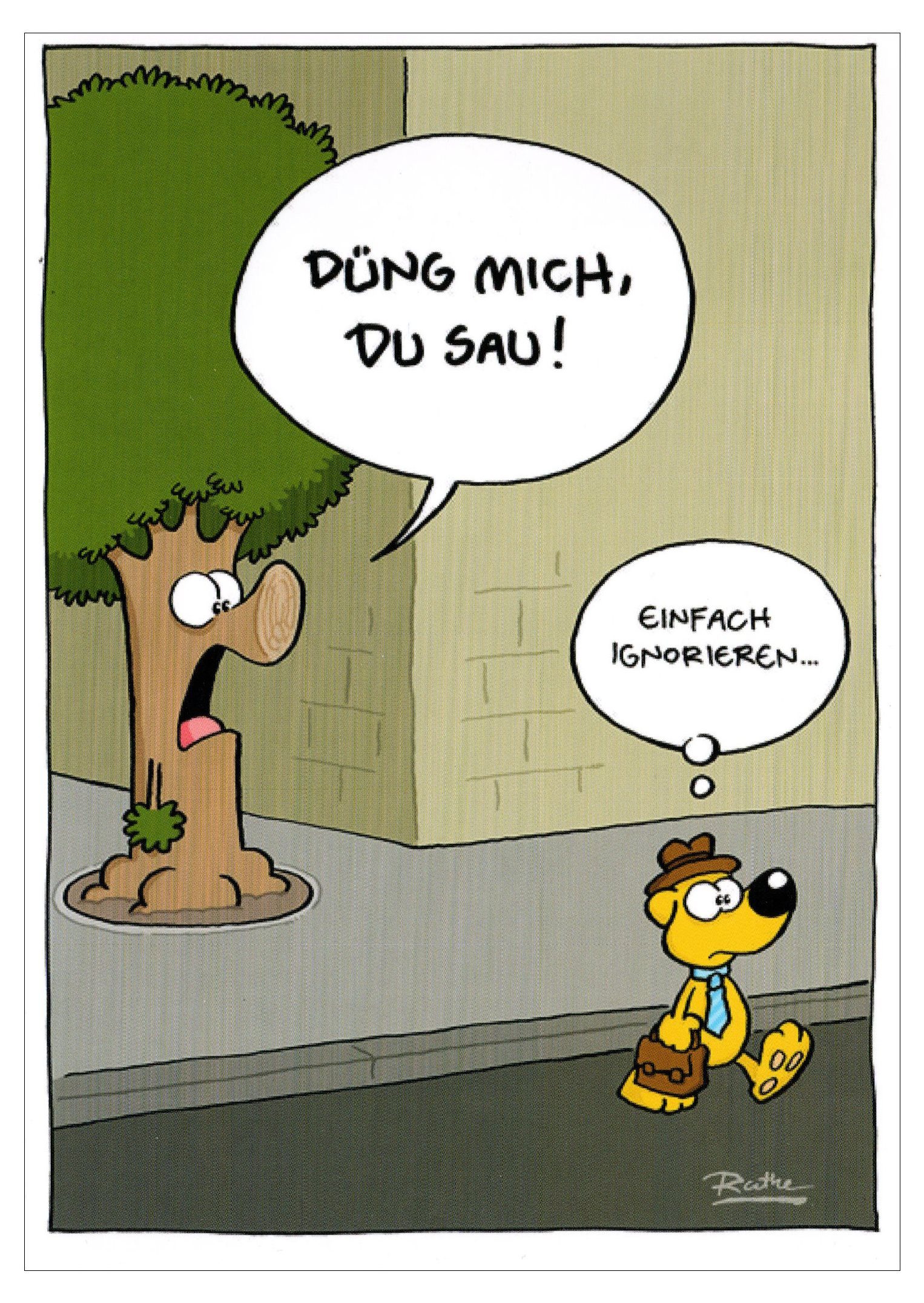 Postkarte Cartoon-Postkarte Ralph Ruthe "Düng mich, Du Sau!"