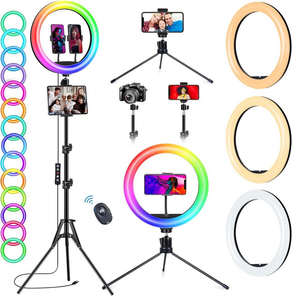 Cool I ® 13 Zoll Led Ringlicht160 Cm Stativ 50 Rgb Modi Make Up