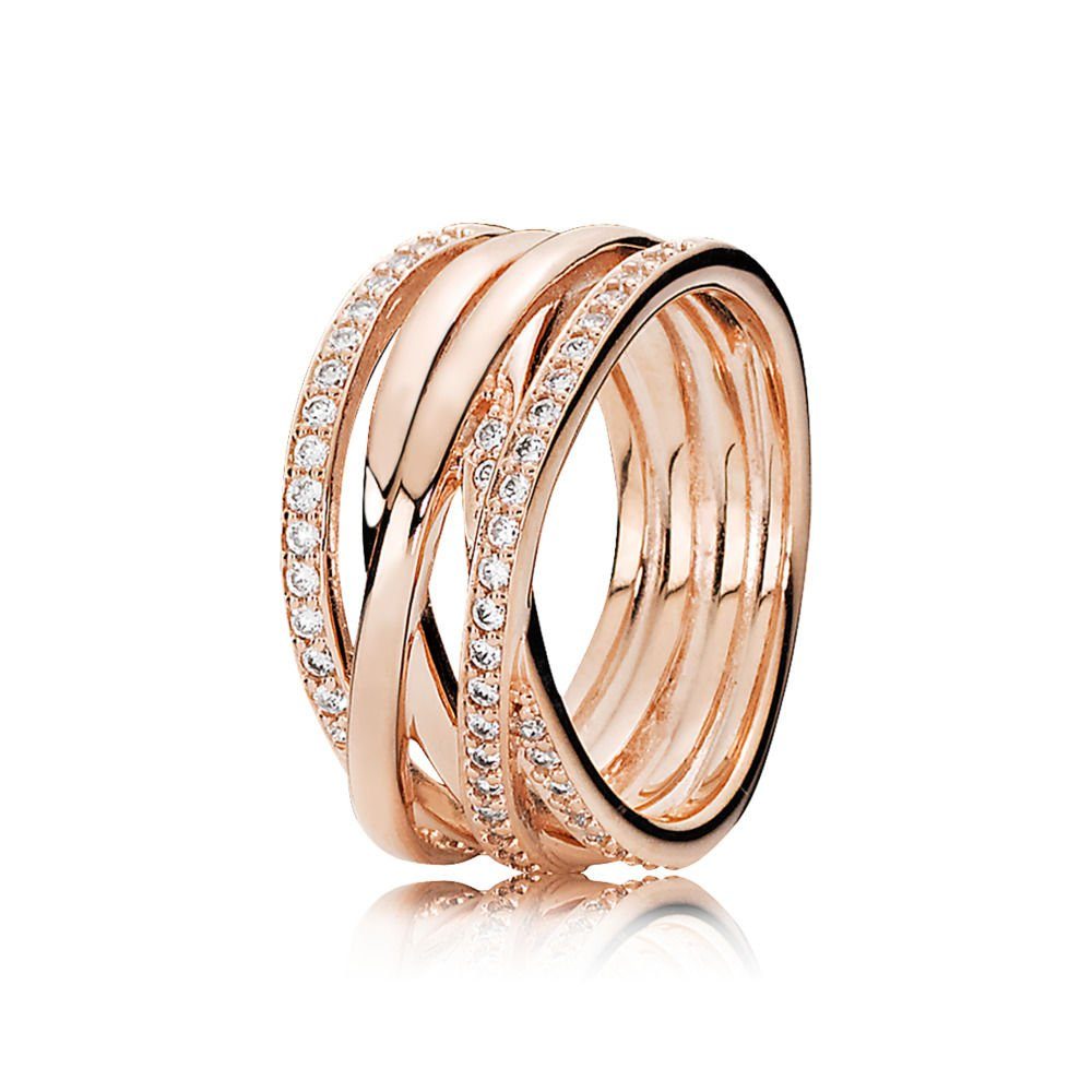 Pandora Fingerring Rose 180919CZ Ring Funkelnde Bänder Gr. 60