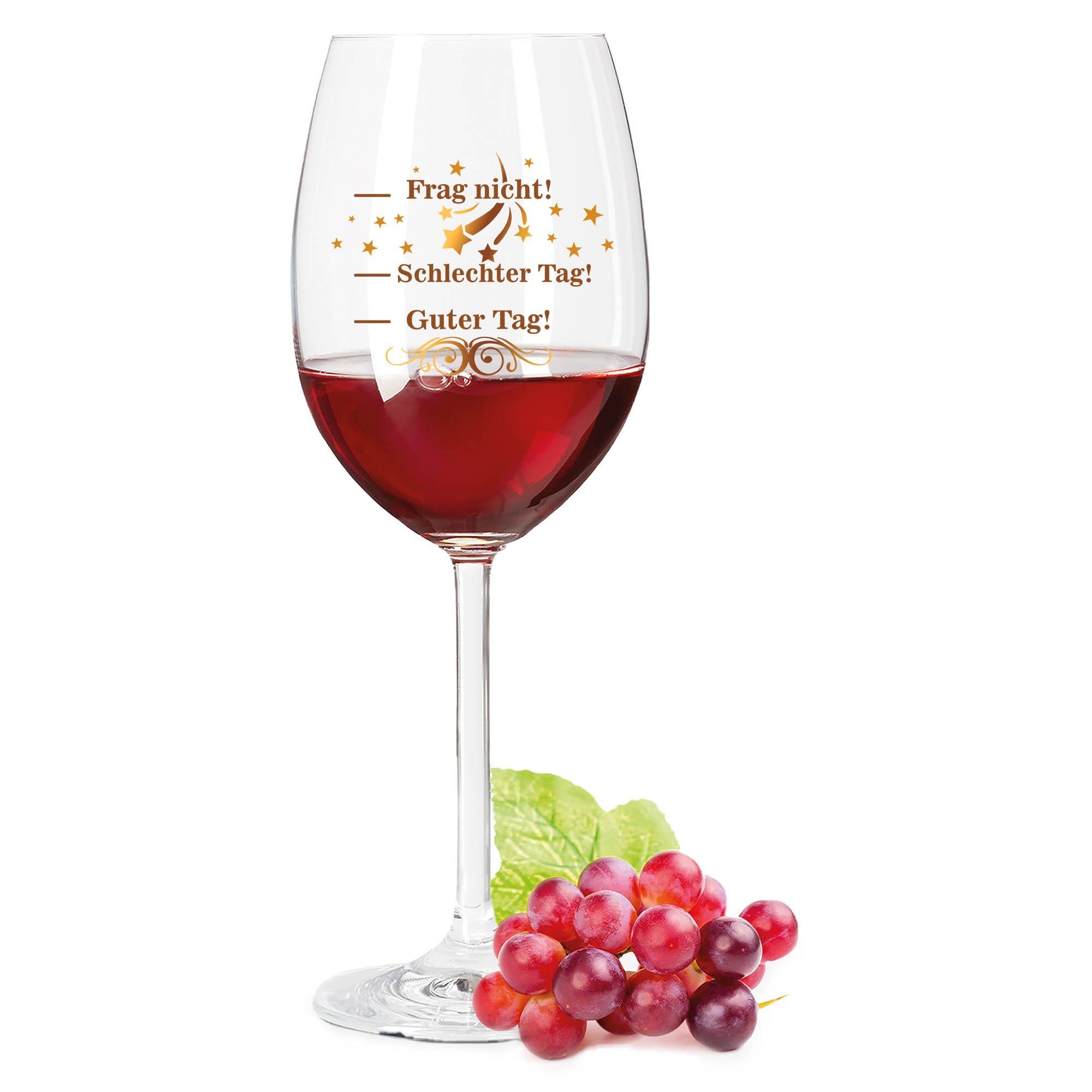 GRAVURZEILE Rotweinglas Leonardo Weinglas mit UV-Druck - Schlechter Tag ...