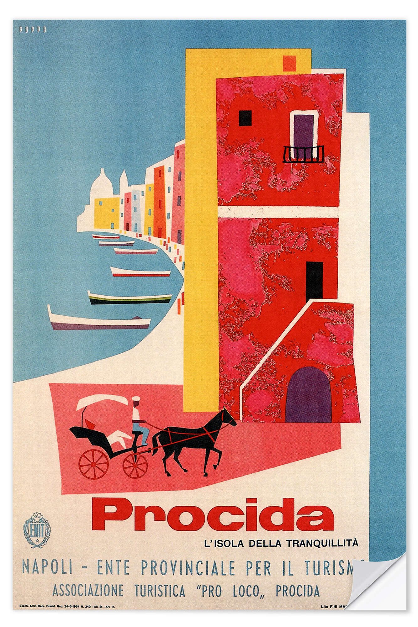 Posterlounge Wandfolie Vintage Travel Collection Italien Procida I