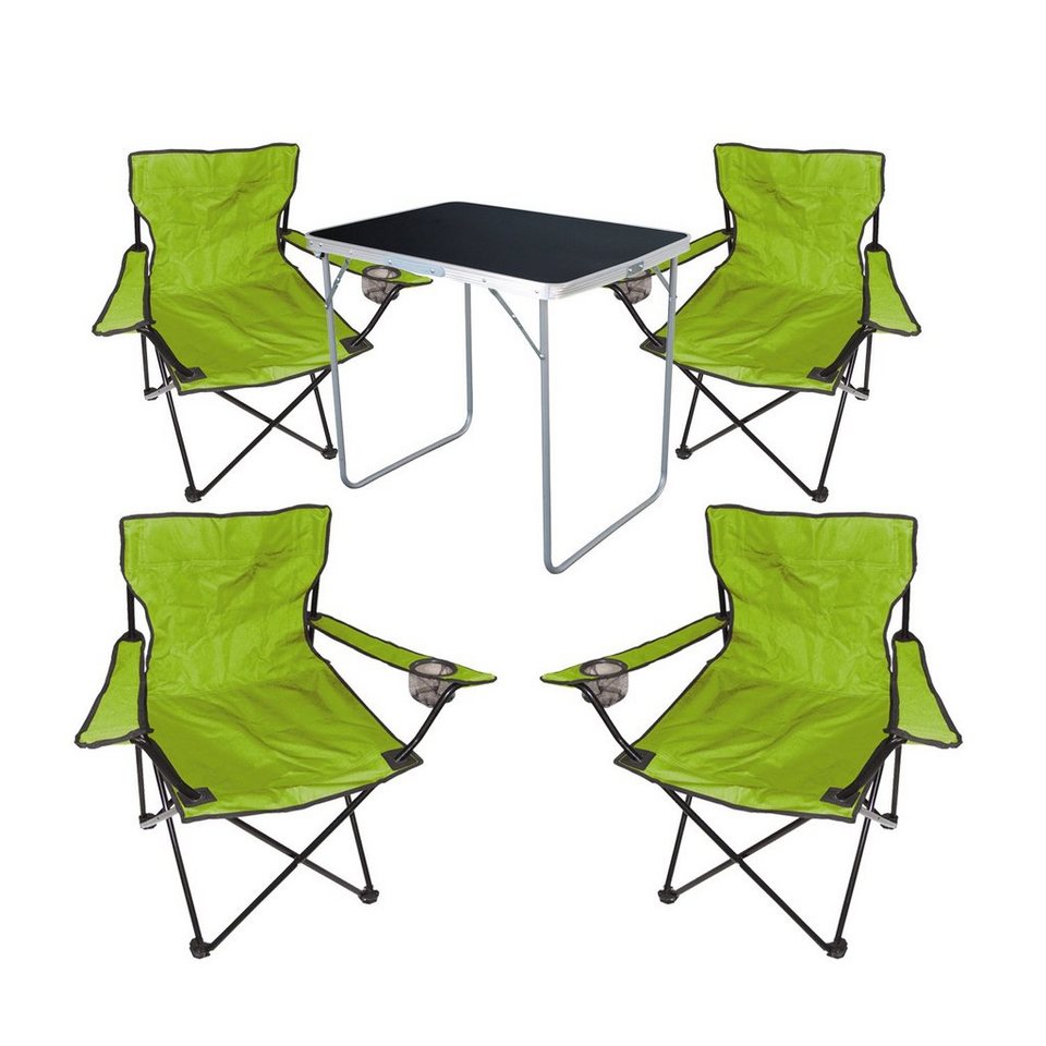 Mojawo Essgruppe 5tlg Camping Set Gartenmöbel Campingtisch 4x