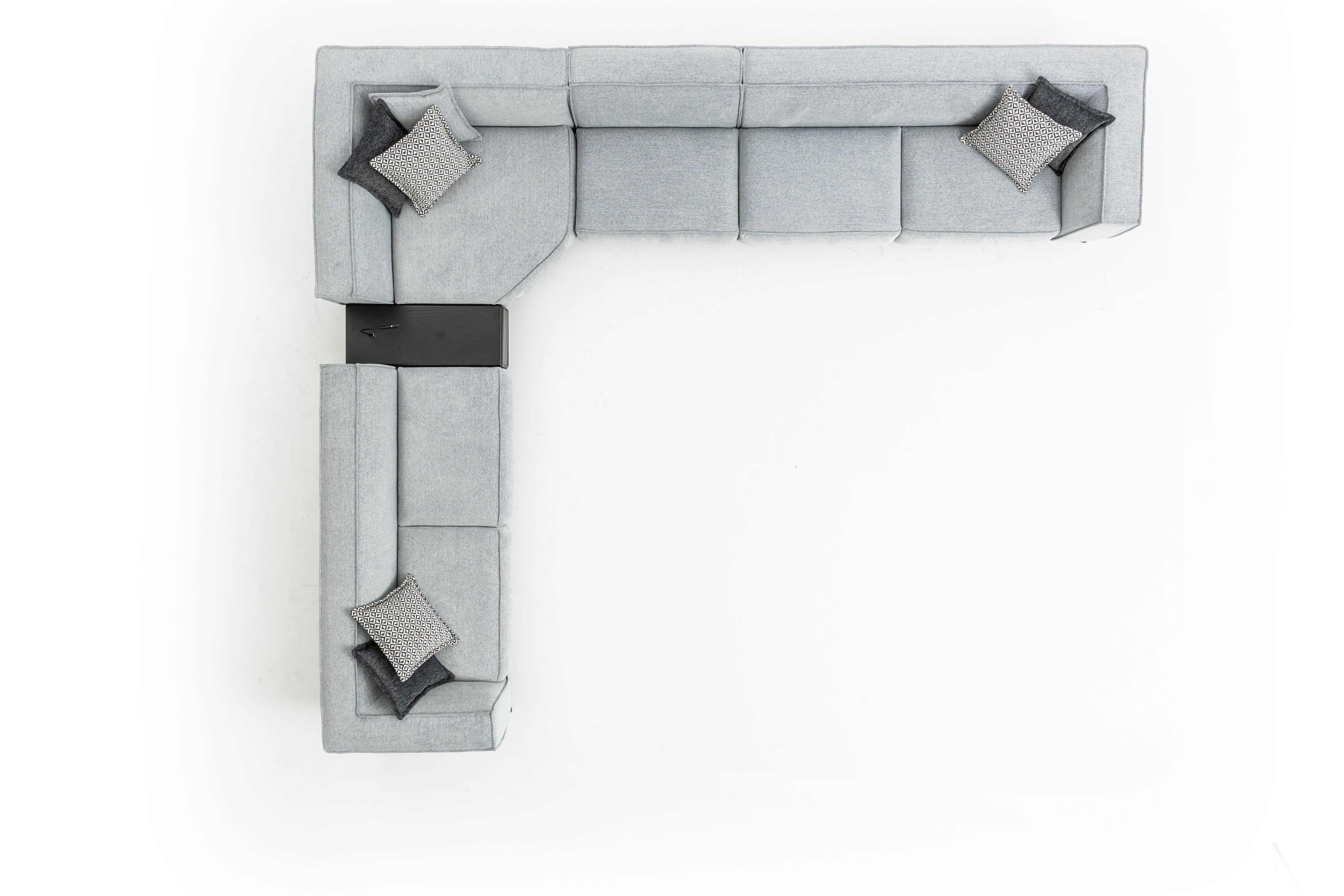 Jvmoebel Ecksofa Grau Sofa L Form Polster Wohnzimmer Modern Design