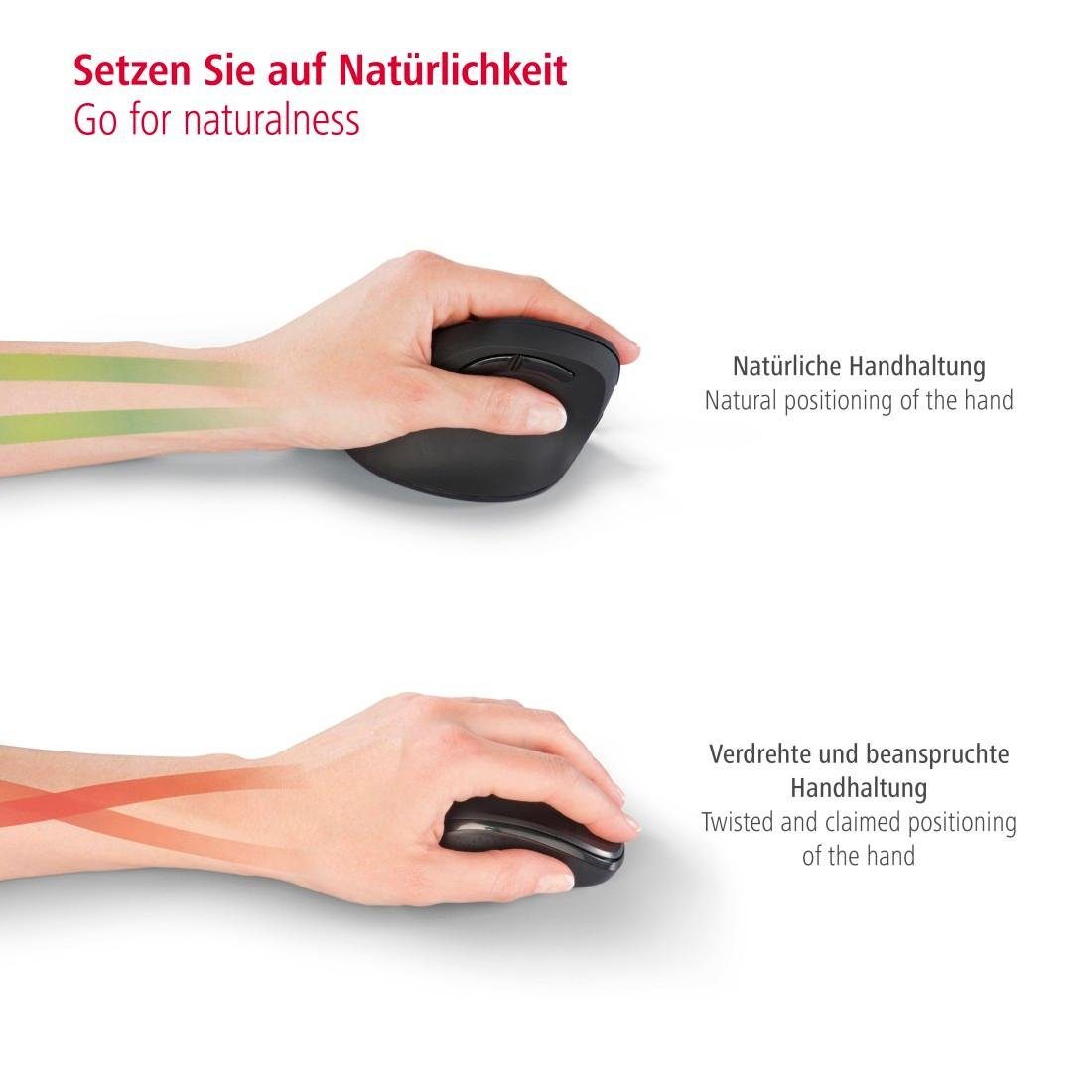 Hama Computermaus kabellos für Linkshänder, ergonomisch, vertikal ...