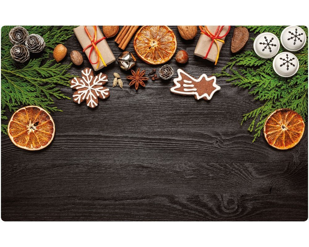 Platzset Tischset Platzset Motiv Weihnachtsdeko Gewürze Holz 1 Stk