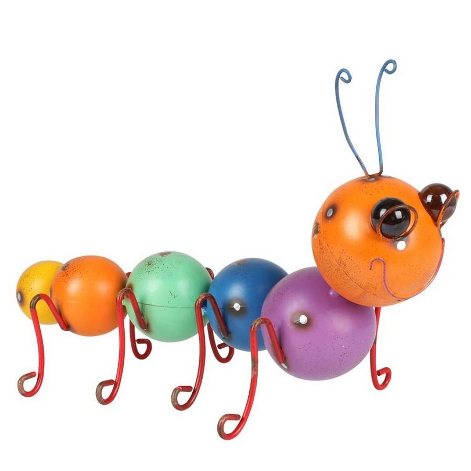 Buri Gartenfigur Deko Raupe Aus Metall Beetstecker Gartendeko