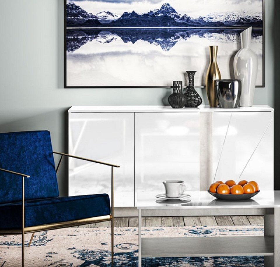 Feldmann Wohnen Sideboard Lumens Kommode Inkl Led Beleuchtung Bt