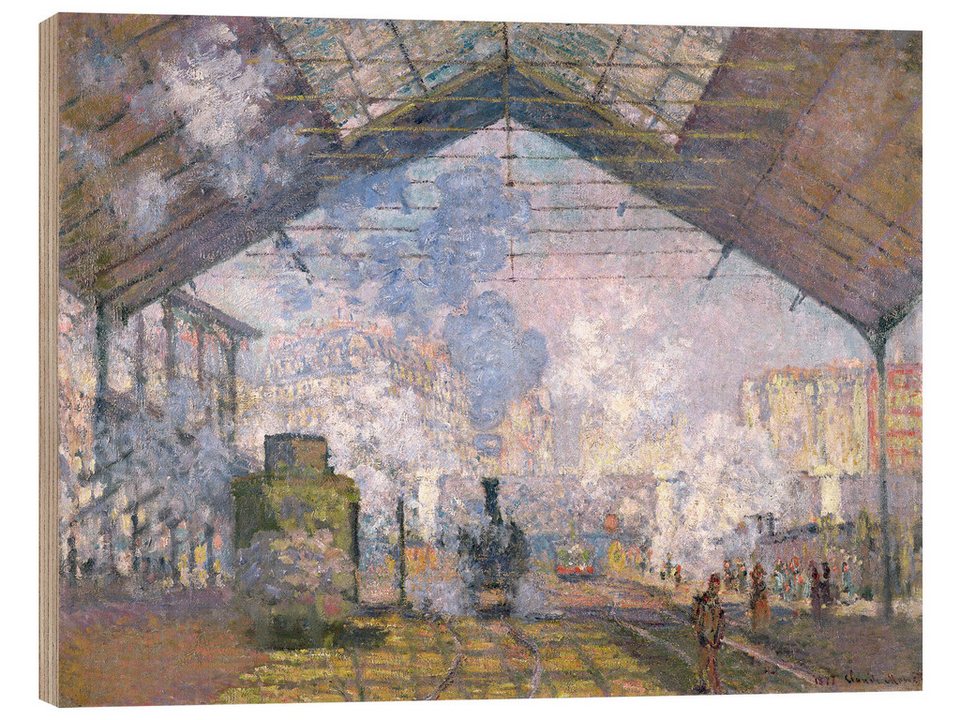 Posterlounge Holzbild Claude Monet Bahnhof Von St Lazare Wohnzimmer