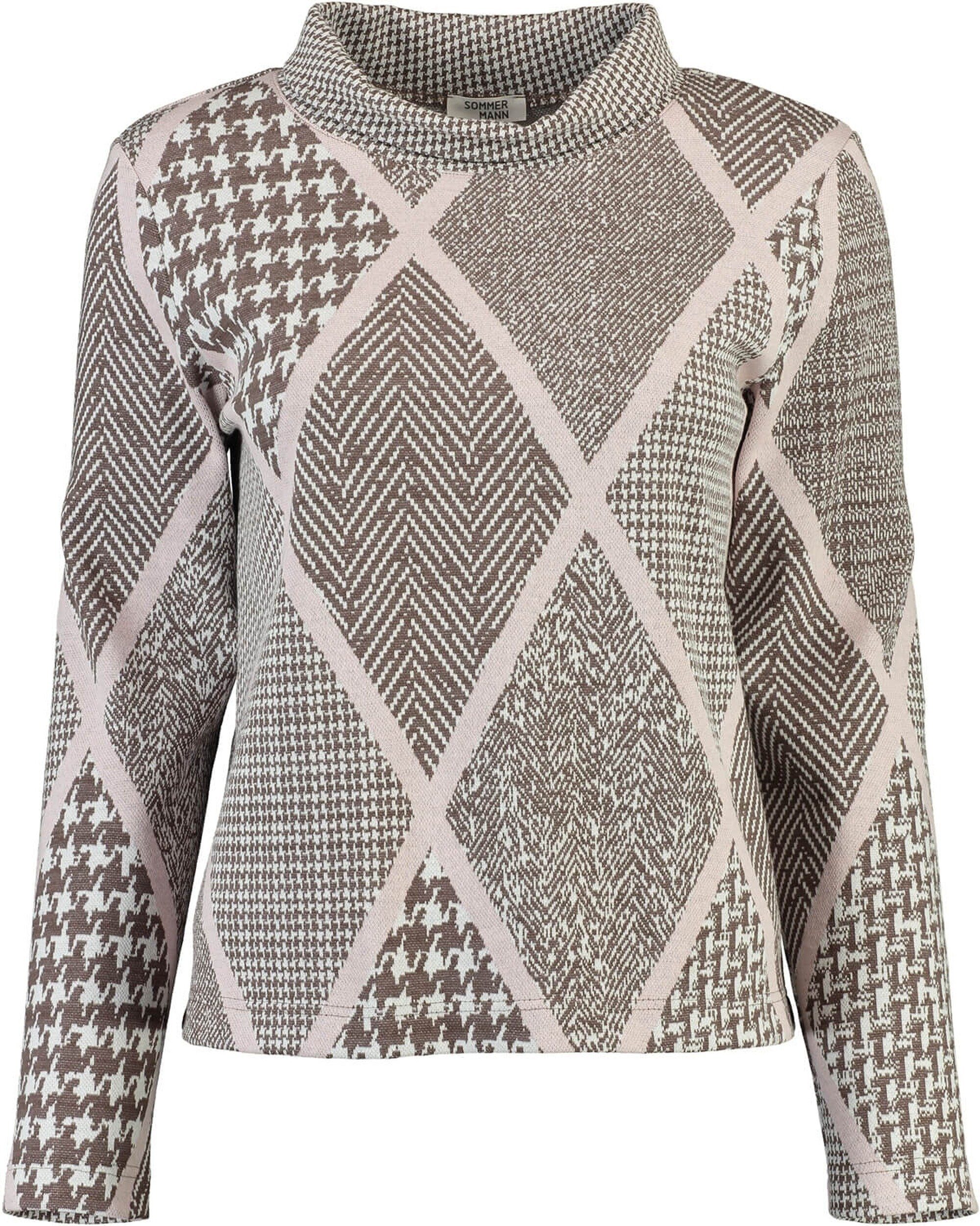 Sommermann Strickpullover SOMMERMANN Pullover rosa gemustert im exclusiven Mustermix-Dessin