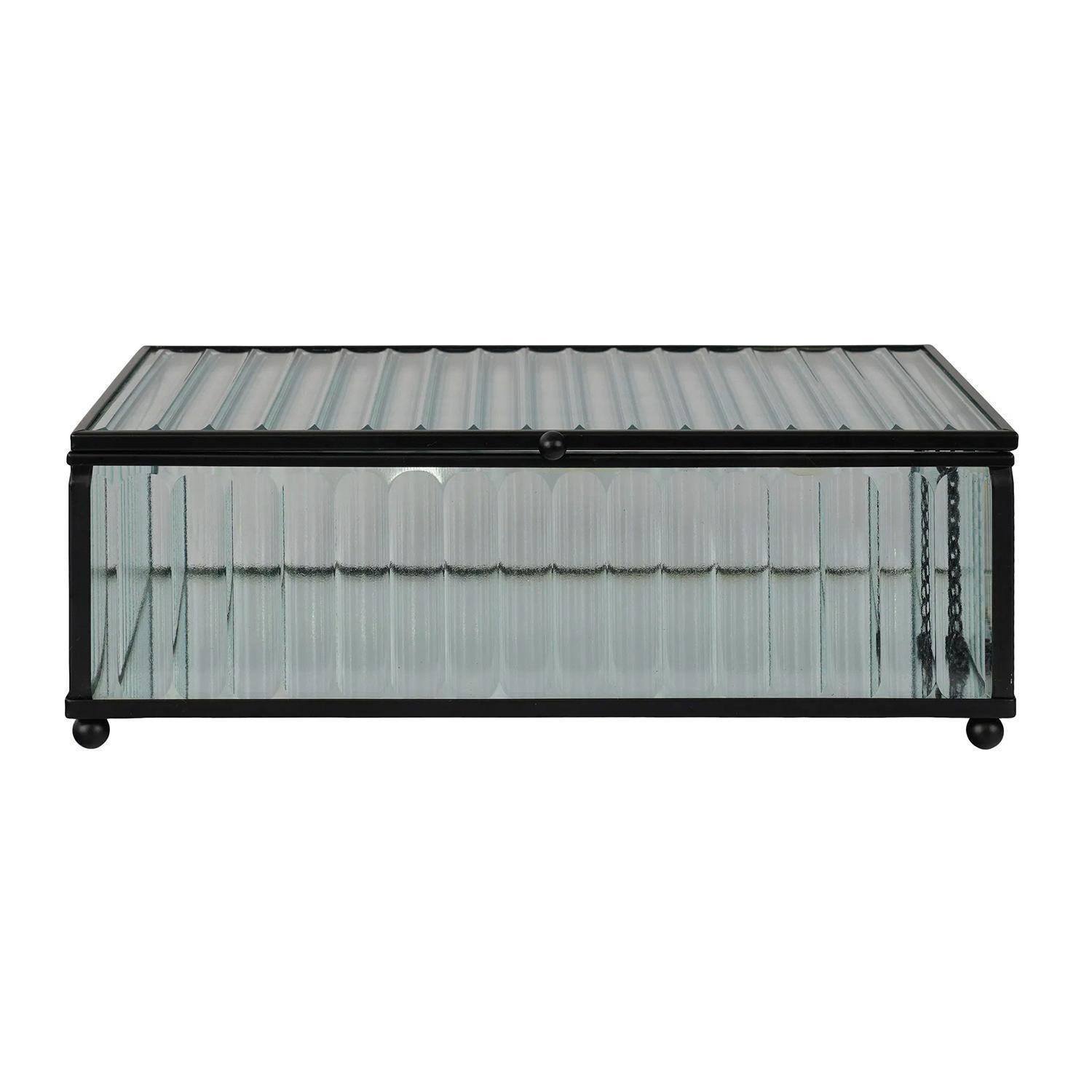 House Nordic Aufbewahrungsbox SANTORINI, Glasbox, Schwarz, Transparent ...