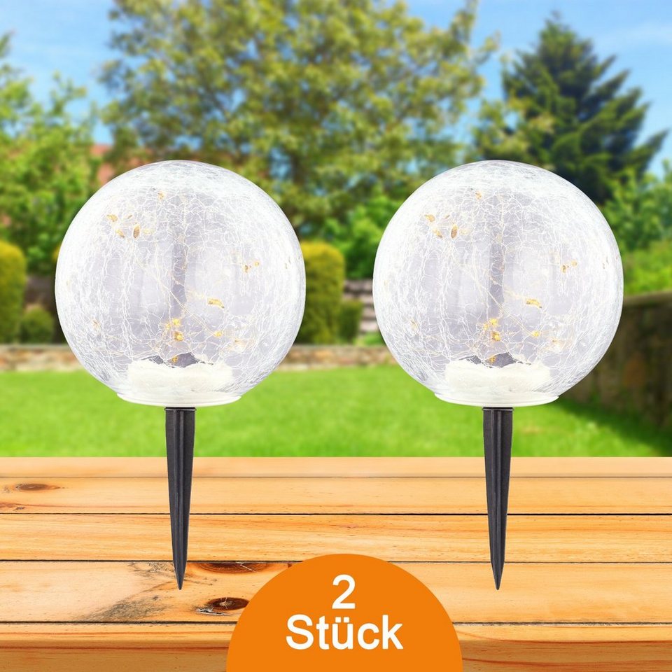 Bmf Versand Led Solarleuchte Solarleuchte Garten 2er Set Kugel Glas