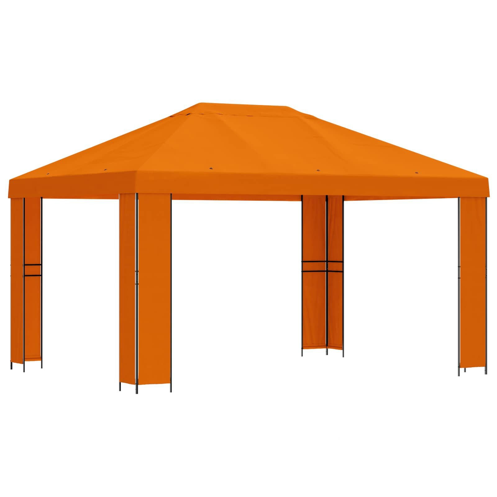 vidaXL Partyzelt Pavillon 4 x 3 m Gelb Polyester und Stahl 190 gsm
