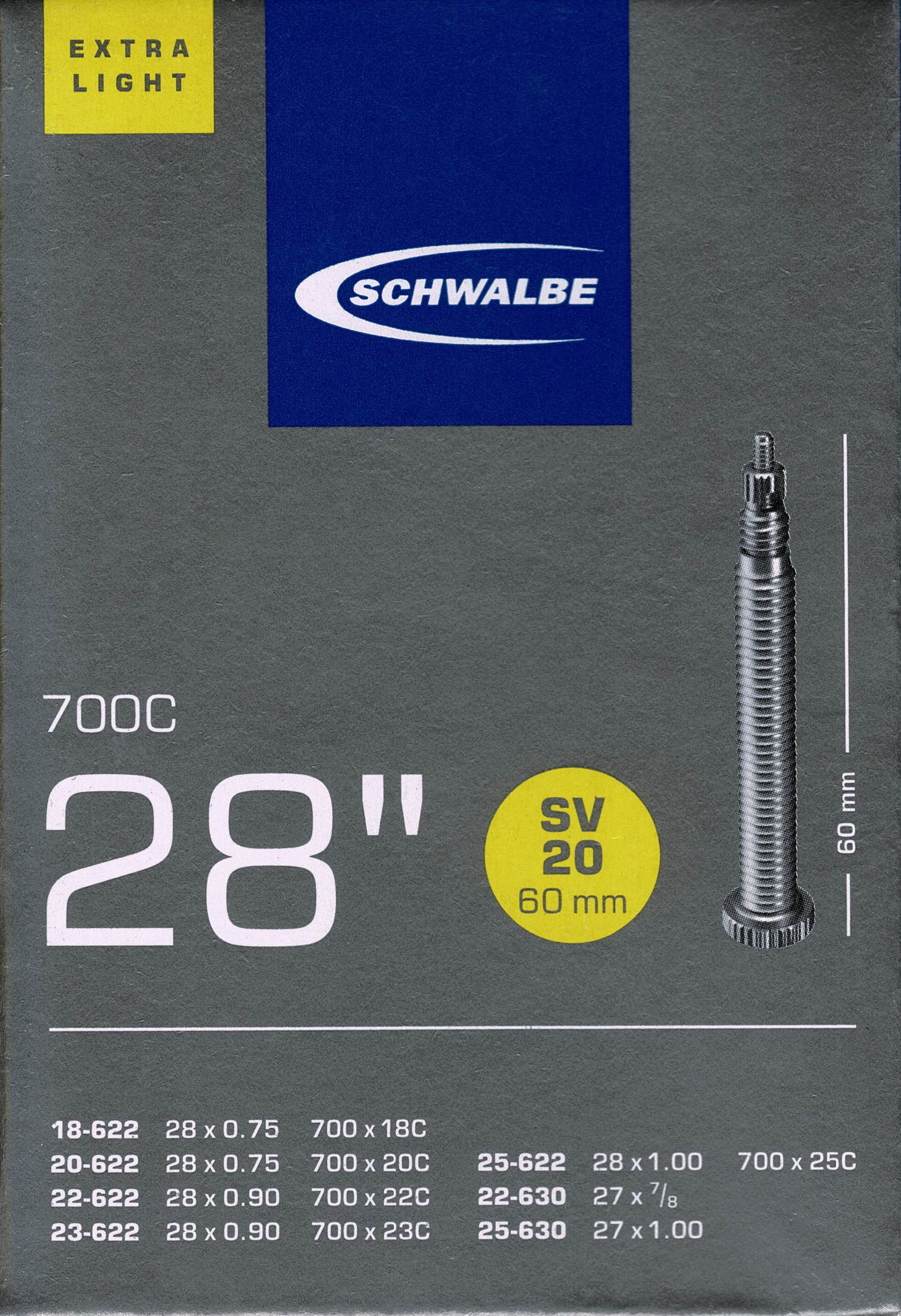 Schwalbe Fahrradschlauch Schwalbe SV 20 Schlauch 28" 18/25-622 SV 50 mm ...