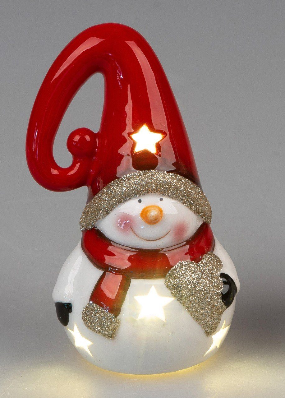 Formano Dekofigur Winterzeit Rot H14cm D7cm Steingut