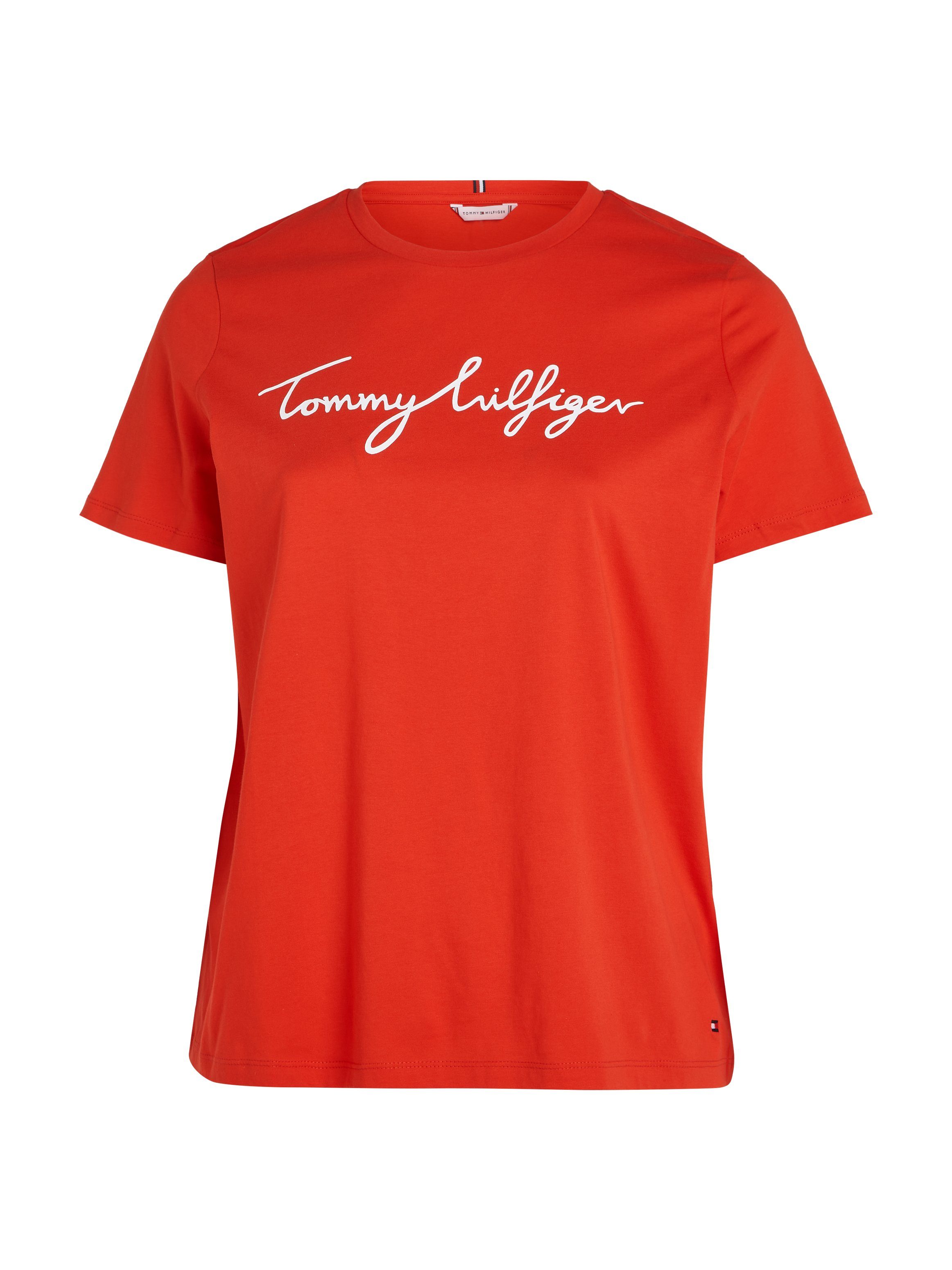 Tommy Hilfiger Curve T Shirt Crv Reg C Nk Signature Tee Ss Große Größen