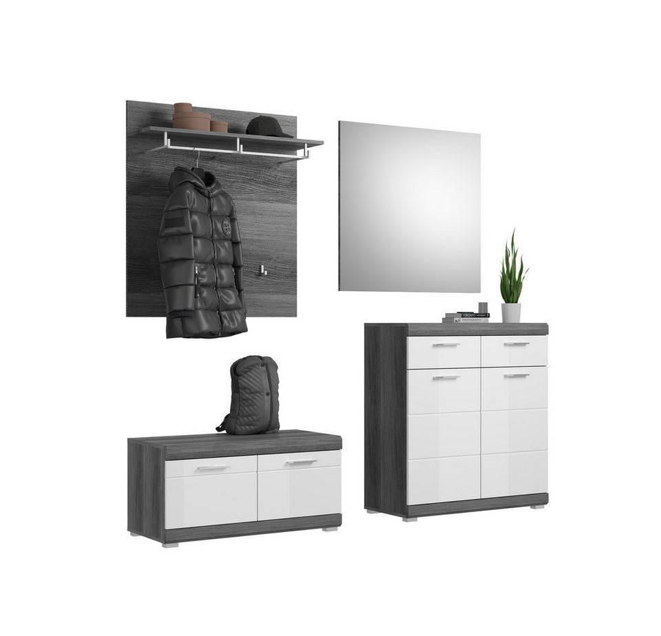 Furnling Garderoben Set Scott 4 St Bestehend Aus Garderobenpaneel