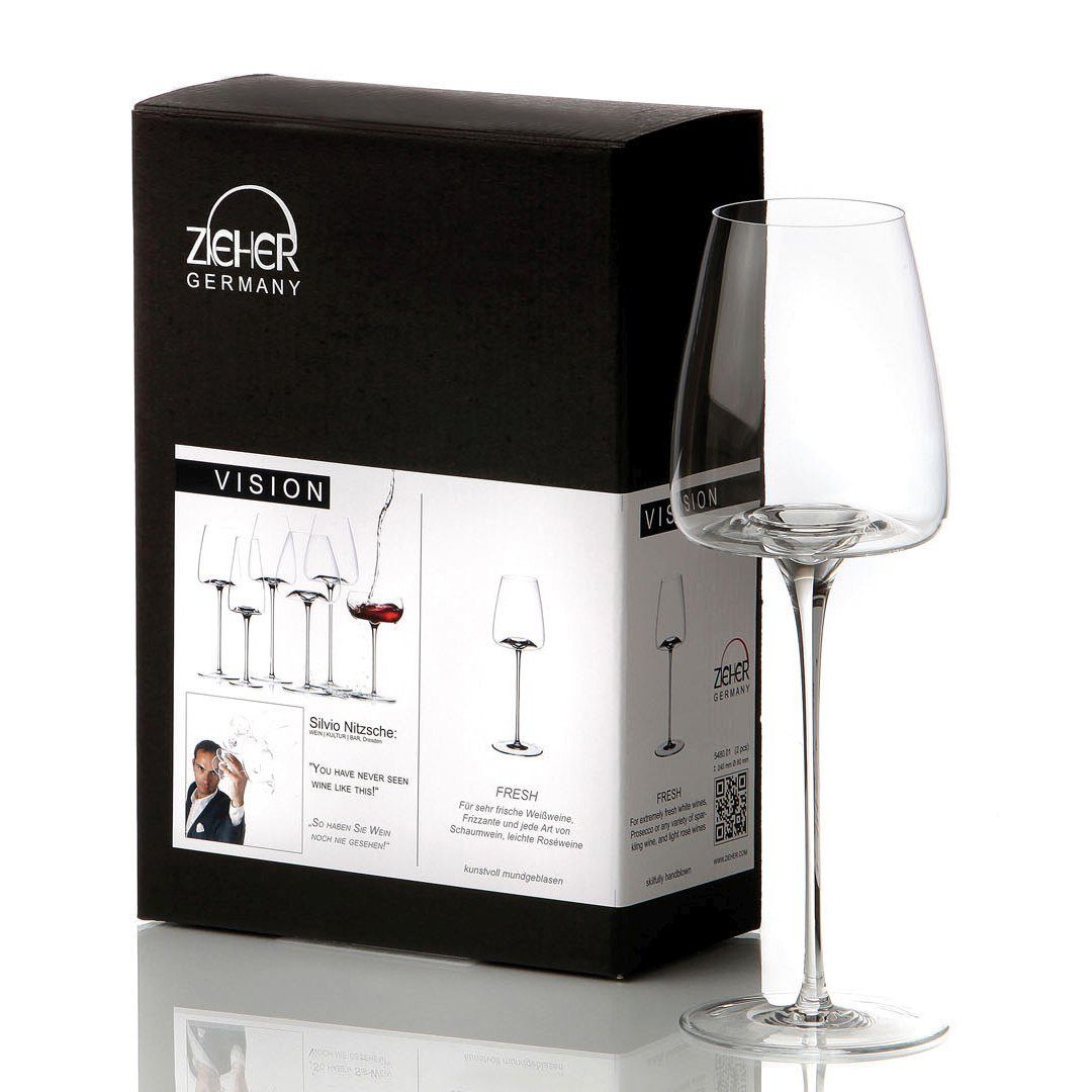 ZIEHER Weißweinglas Vision Fresh Weißweingläser 340 ml 2er Set, Glas