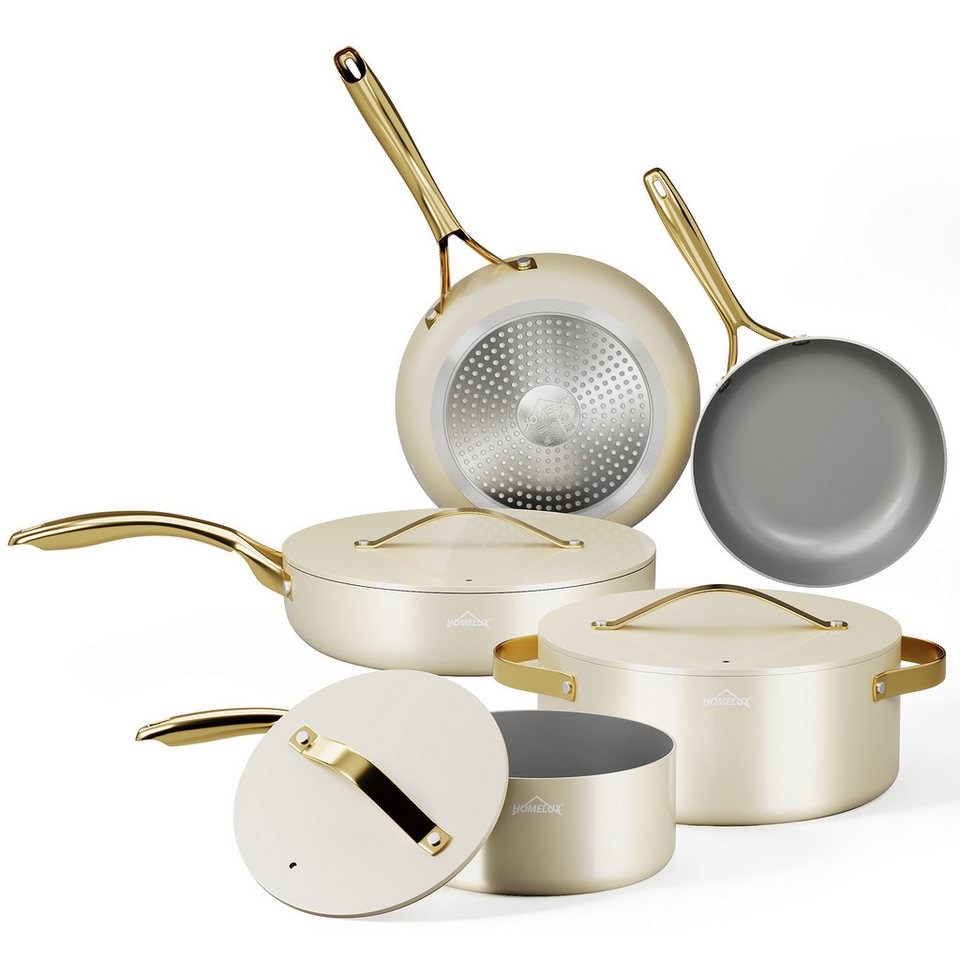 Homelux Topf Set Induktions Töpfe Set Aluminiumguss Kochtopfset Mit